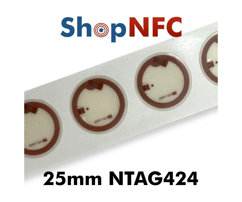 NFC Garment Tags NTAG424 DNA in flexible PET 25mm - Shop NFC